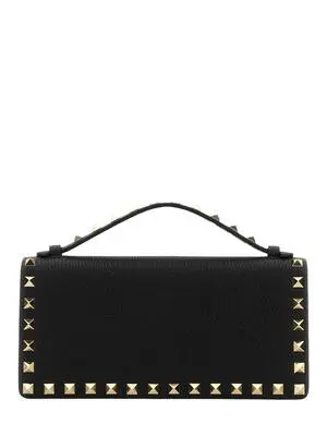 Valentino Garavani Leather Rockstud Handbag - Black
