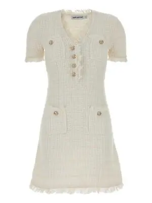 SELF-PORTRAIT Textured Knit Mini Dress - Multicolor