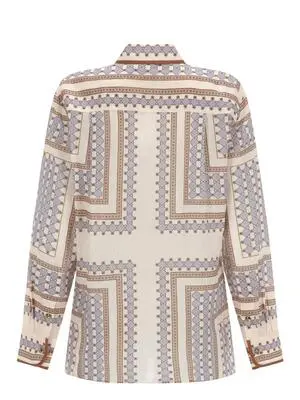 Zimmermann Geometric Print Ramie Shirt - Cream