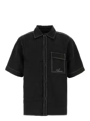 Amiri Linen Blend Shirt - Black