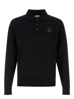 Burberry Wool Polo Shirt - Black