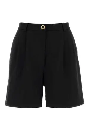 Alessandra Rich Stretch Crepe Bermuda Shorts - Black