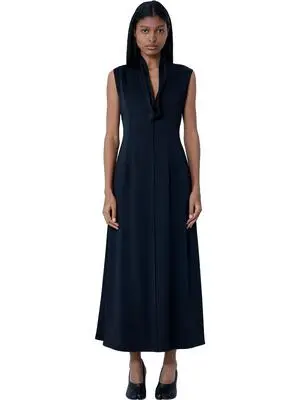 JIL SANDER V-neck Midi Dress - Black