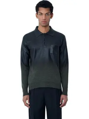 MAISON MARGIELA Long Sleeve Polo Shirt - Green
