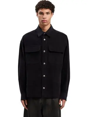 Palm Angels Palm Angels Men Classic Logo Corduroy Overshirt Gray