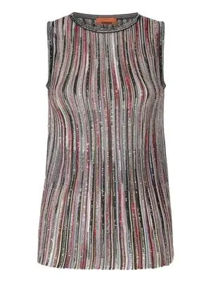 Missoni Missoni Women Striped Top Decorated With Sequins Multicolor