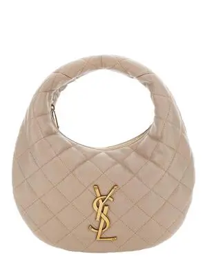 Saint Laurent Saint Laurent Women Handbag 'Icare' With Cassandre Plate On The Front And Quilted Design In Beige Leather For Women Cream