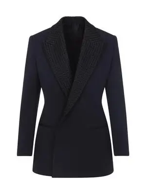 Bottega Veneta Intrecciato Collar Tuxedo Jacket - Blue