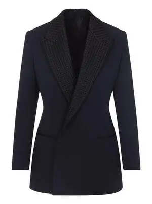 Bottega Veneta Intrecciato Collar Tuxedo Jacket - Blue
