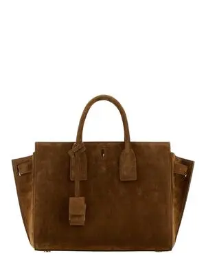 Saint Laurent Suede Sac De Jour Handbag - Brown