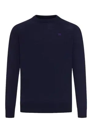 Celine Fine Wool Sweater With Triomphe Embroidery - Blue