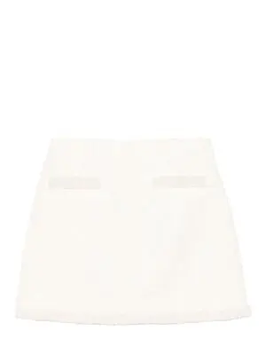 SELF-PORTRAIT Sequined Miniskirt - White