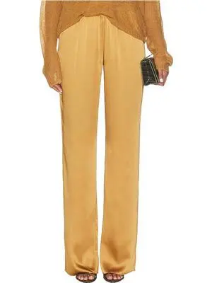 SEROYA Lillian Satin Pant In Orange - Dune