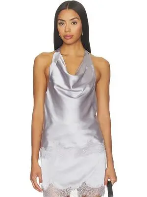 ASTR THE LABEL Astr The Label Melinda Top In Metallic Silver.