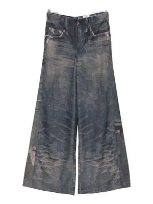 BYE Palazzo Flared Trousers - Blue