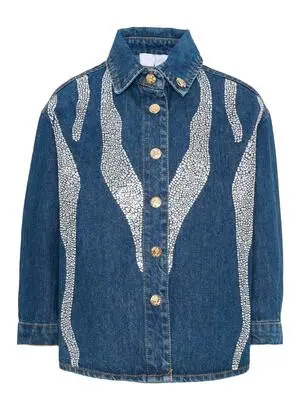 Roberto Cavalli Denim Jacket With Rhinestones - Blue