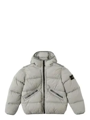 Stone Island Hooded Nylon Down Jacket - Gray