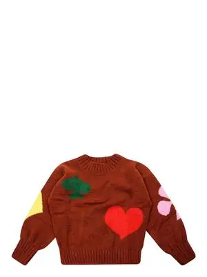 BOBO CHOSES Joker Jacquard Turtleneck Jumper - Red