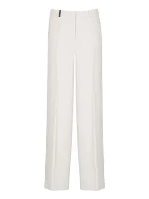 Peserico Ribbed Wide-leg Trousers - Light Ivory