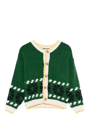 BOBO CHOSES Kaleidoscope Patterned Cardigan - Green
