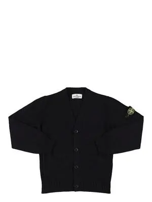 Stone Island Cotton Blend Cardigan - Black