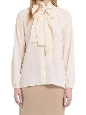 Marella Long-sleeve Button-up Shirt - Light Brown