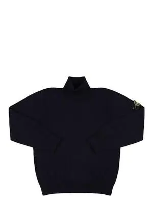 Stone Island Wool Knit Turtleneck Sweater - Black