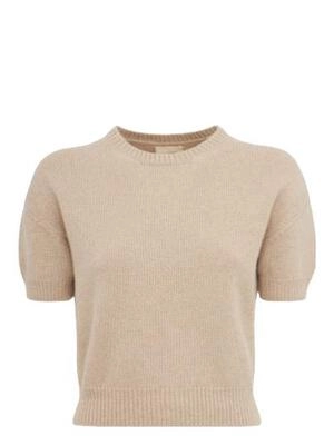 KHAITE Crewneck Shortsleeve Knit Top