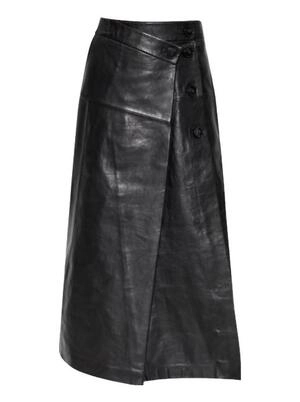 IRO PARIS Leather Wrap Skirt - Black