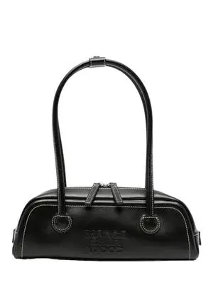 MARGESHERWOOD Mini Contrast-stitch Leather Shoulder Bag - Black