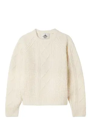 PERFECT MOMENT PERFECT MOMENT Crystal Cable-Knit Merino Wool Pullover