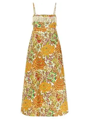 ALEMAIS Floral-print Linen Maxi Dress - No