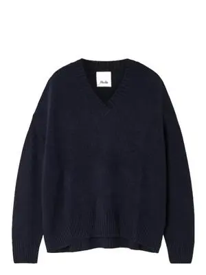 ALLUDE Cashmere V-neck Sweater - Black