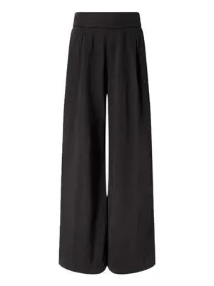 JAMES PERSE Ribbed Waist Wide Leg Pants - Black