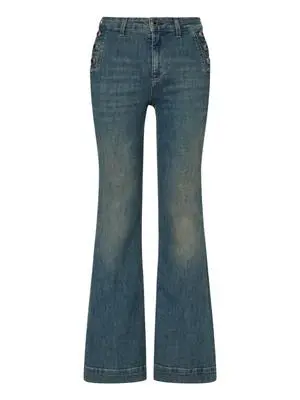 Liu Jo Flared Jeans With Button Details - Blue