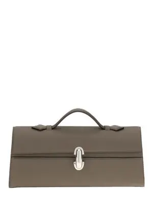 Savette Slim Symmetry Clutch Bag - Brown