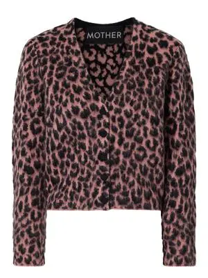 MOTHER MOTHER Cropped V-Neck Knit Sweater