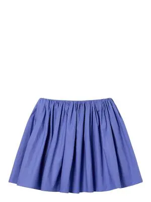 Brandon Maxwell Solidcolor Cotton Mini Skirt Blue