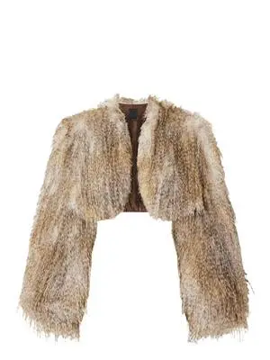 Anna Sui Shearling Cropped Coat - No