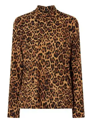 ANNA SUI Anna Sui Animal Print Turtleneck Sweater