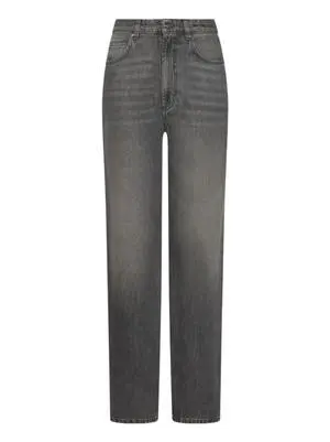 Marella Belt-loop Denim Trousers - Black
