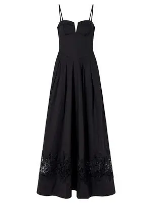 Rebecca Vallance Claribelle Lace-trimmed Cotton-blend Poplin Gown - No