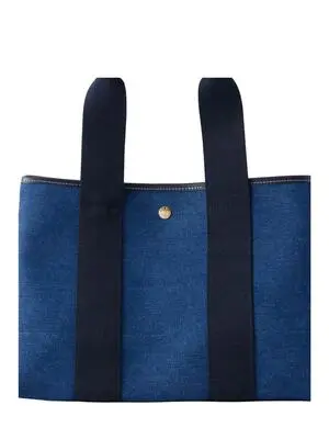 Rue De Verneuil Denim Canvas Tote Bag - Blue