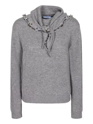 Prada Long-sleeve Knit Top - Grey