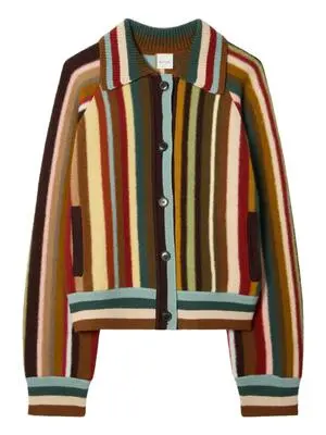 Paul Smith Merino Wool 'signature Stripe Cardigan - Multi-color