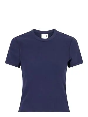 On Cropped Knit Tshirt - Blue
