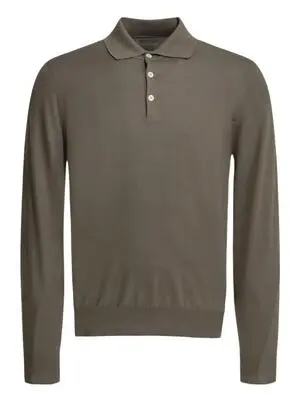 Brunello Cucinelli Collared Long-sleeve Knit Top - Green
