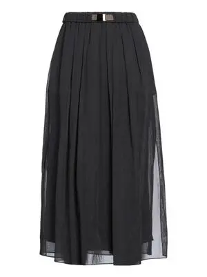 Brunello Cucinelli Buckle Belt Organza Skirt - Black