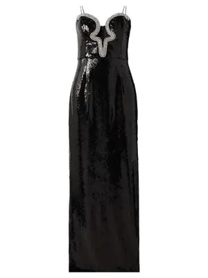 Rebecca Vallance Sequined Stretch-jersey Gown - Black