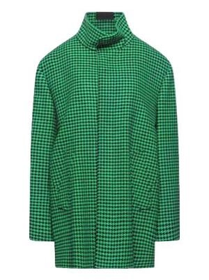 Balenciaga Houndstooth Single-breasted Coat - Green
